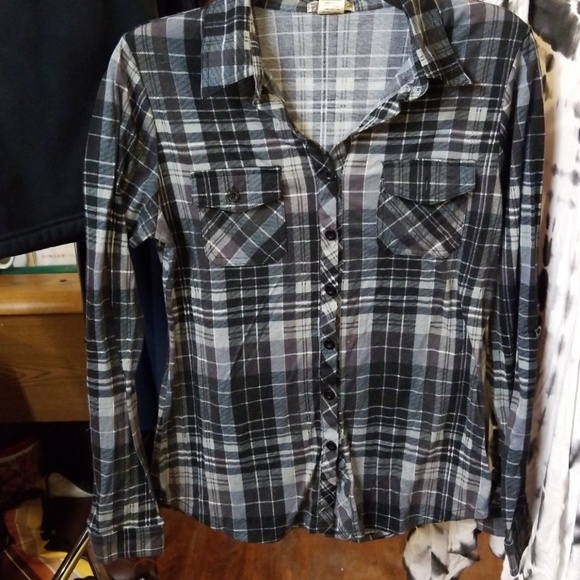 Tops | Stretchy Flannel Shirt | Poshmark